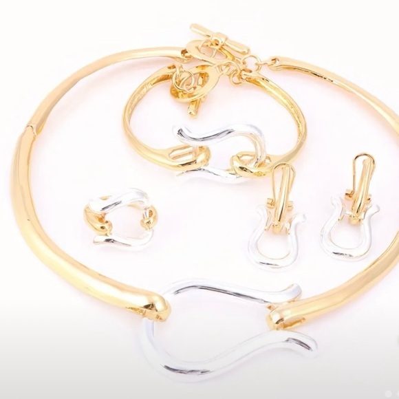 Jewelry | New Twotoned Gold And Silver 4 Piece Jewelry Set | Poshmark